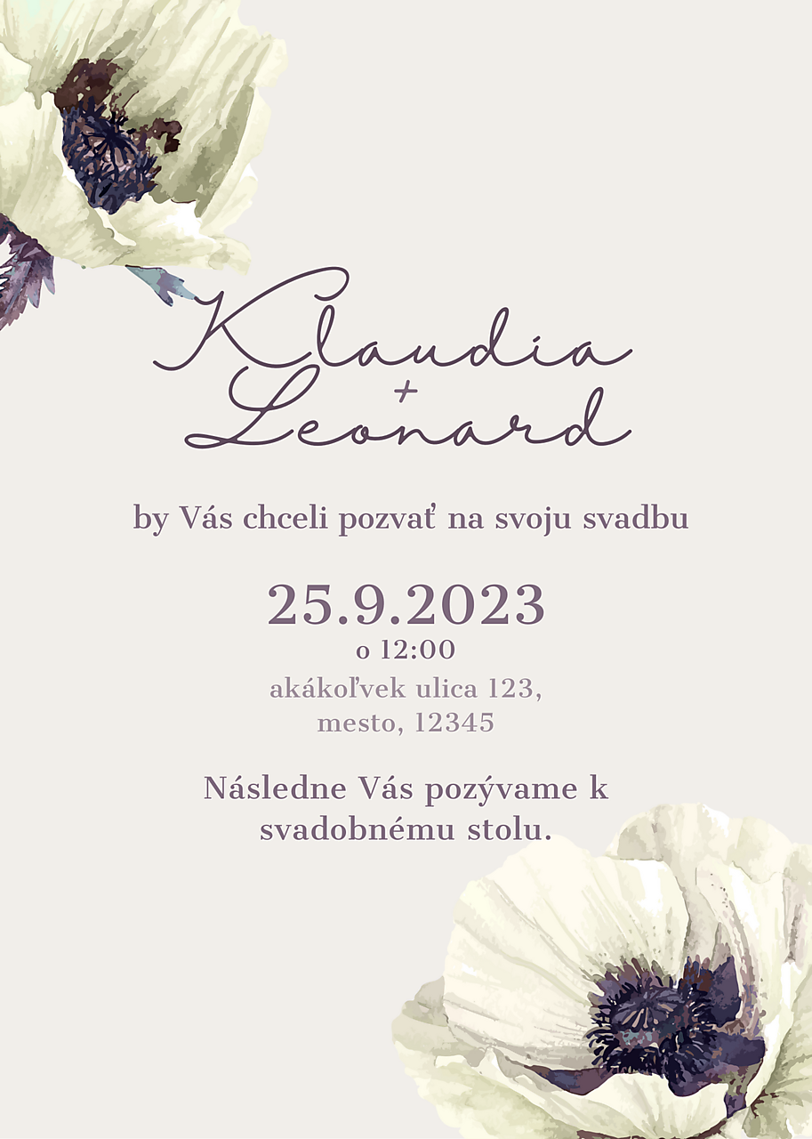 Svadobná pozvánka (online formát) / canvapanda - SAShE.sk