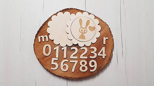Drevený míľnik (zajačik a srdiečko) / LaseroveVyrobky - SAShE.sk