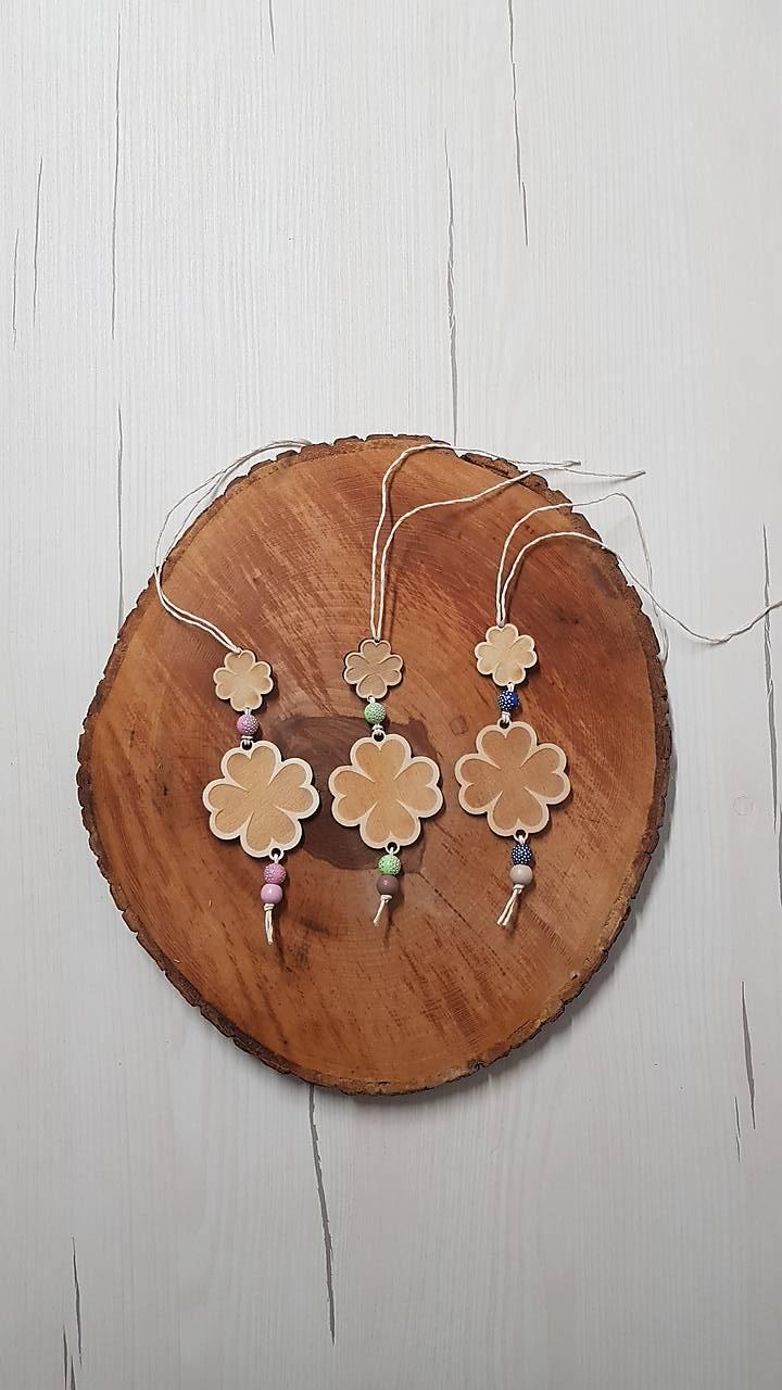 Visačka do auta - 4lístok (Ružová) / LaseroveVyrobky - SAShE.sk