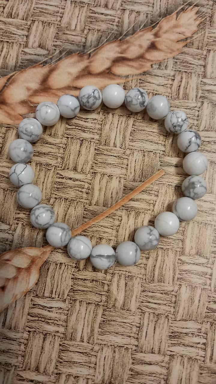 Howlit/Magnezit náramok z prírodných liečivých kameňov/minerálov ...