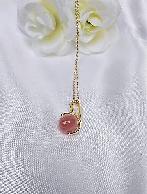 Rodochrozit prívesok v pozlátenom striebre Ag925/1000 / Helakra2 - SAShE.sk