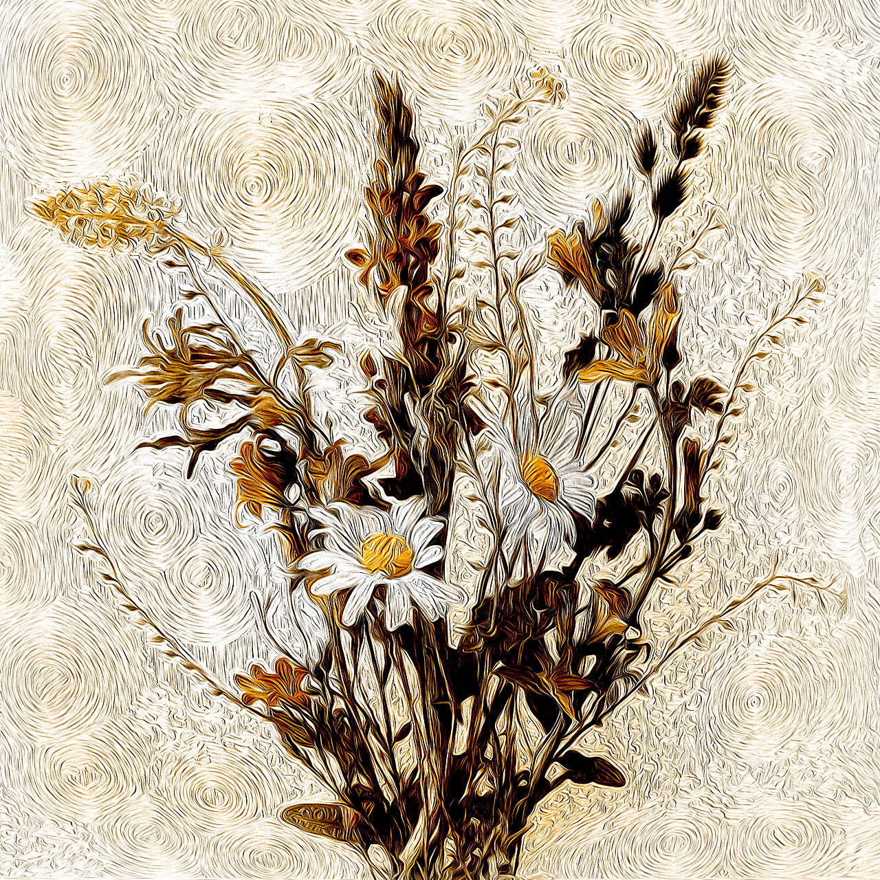 Suchá krása z lúky / fine.line.art - SAShE.sk