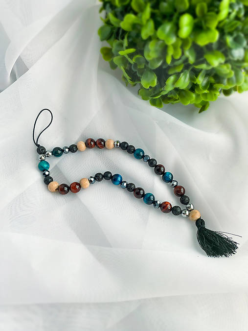 Prívesky (Prívesok na mobil Tiger eye blue) / naramky_MB - SAShE.sk