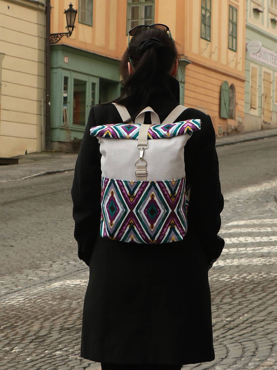 Roll top batoh L „ Rhombus “ / Barborka1984 - SAShE.sk