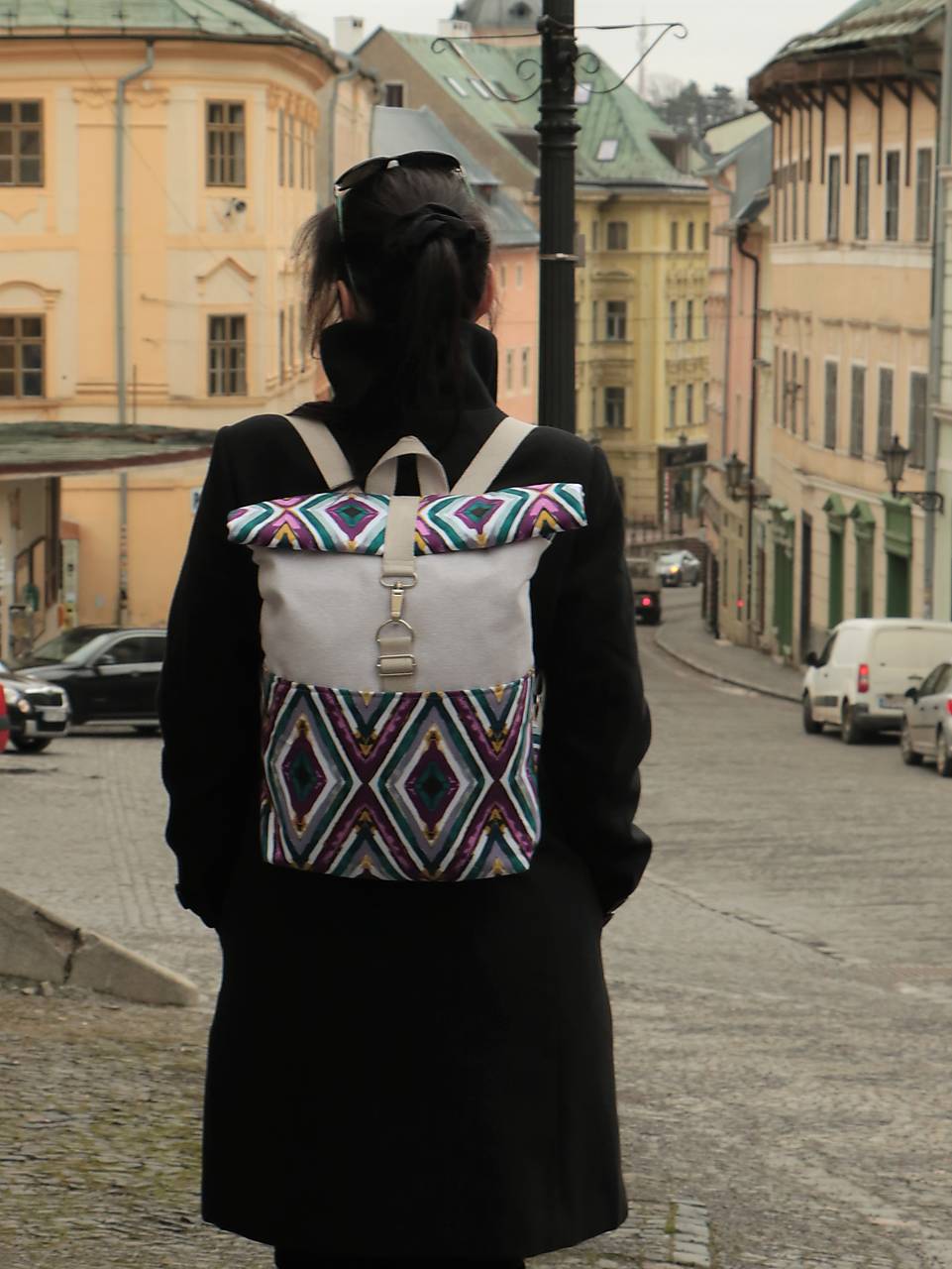 Roll top batoh L „ Rhombus “ / Barborka1984 - SAShE.sk