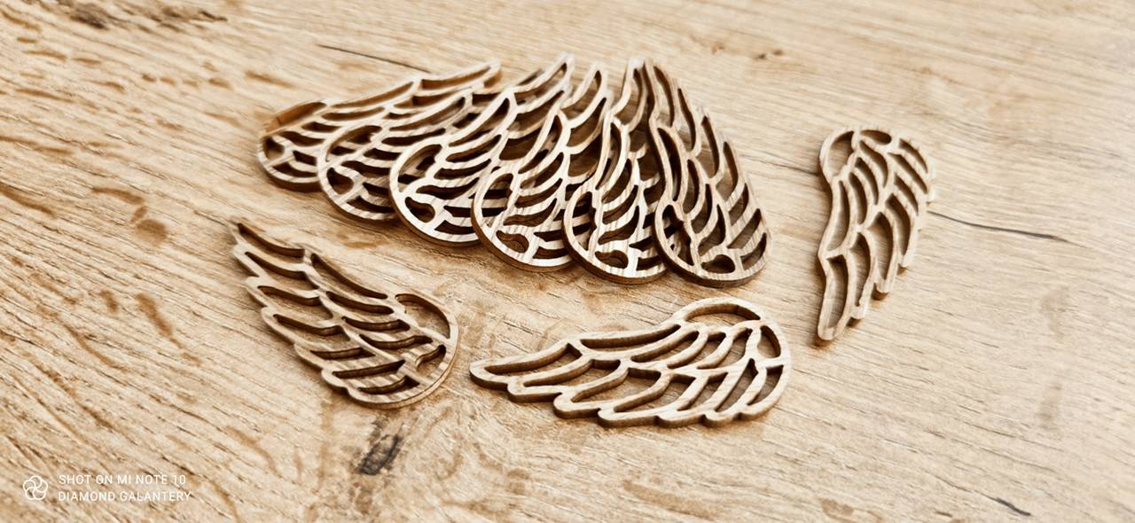 Drevený výlisok - Anjelské krídla - 23x56 mm / diamond_galantery - SAShE.sk