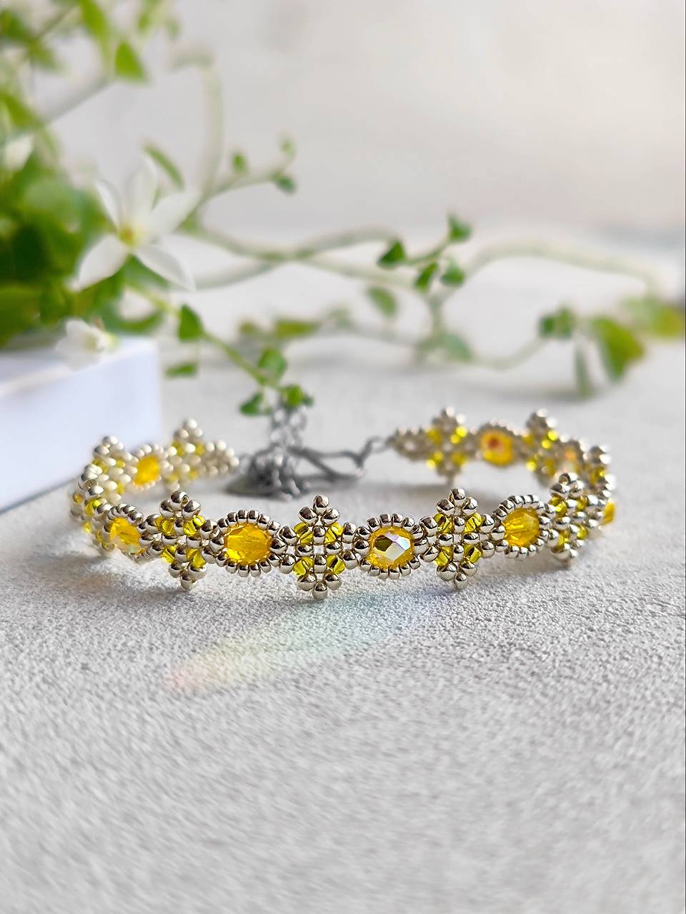 Barance | žltý šitý náramok / Tete-Art - SAShE.sk