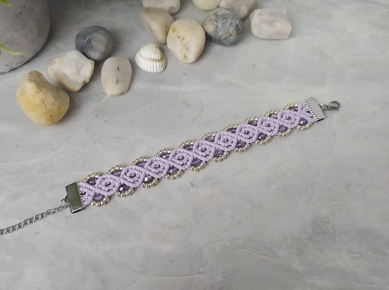 Bledofialov Micro Macrame N ramok DG naramky SAShE sk bledofialov-micro-macrame-n-ramok-dg-naramky-sashe-sk