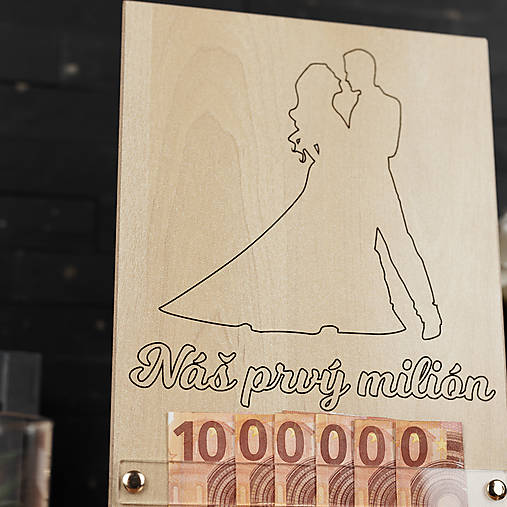 Svadobný dar – Tabuľka na darovanie peňazí – Náš prvý milón ...