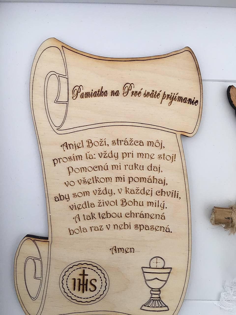 Prvé sväté prijímanie- anjel s modlitbičkou pre DIEVČA / KacenArt ...