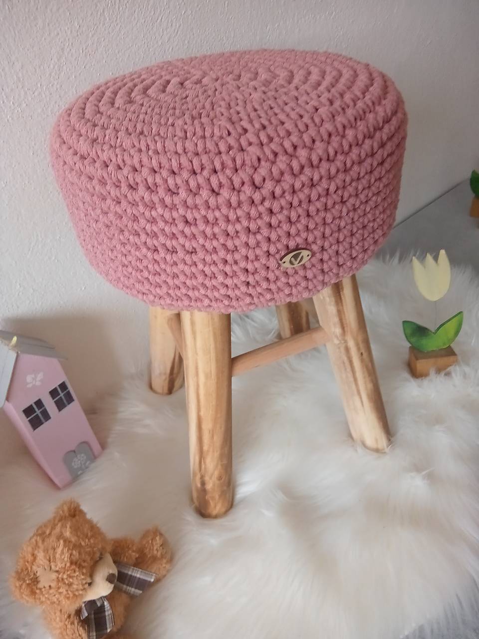 Taburetka Scandinavian DUSTY PINK / REJAdekor - SAShE.sk