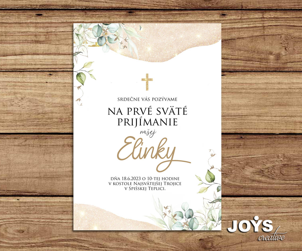 Pozvánka na 1. sväté prijímanie B01 (Vzor 1 (min. 8ks)) / JOYScreative ...
