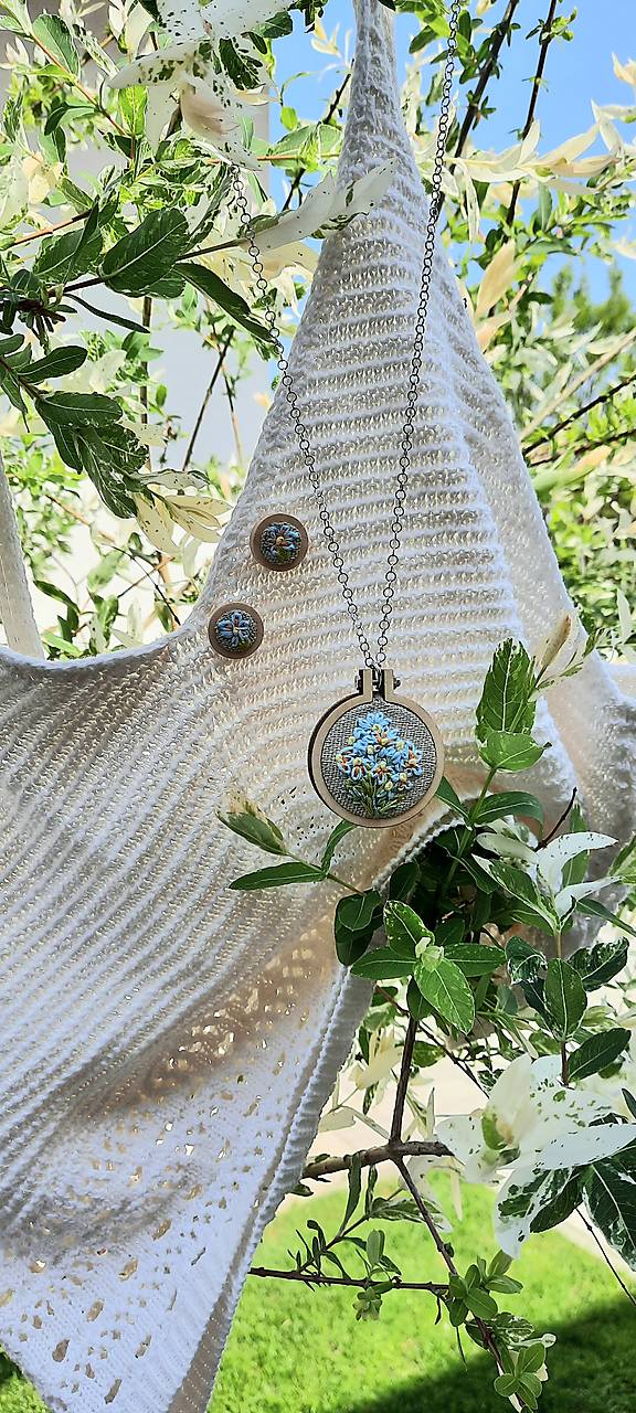 Vyšívaný set - Letná obloha / AgoMagico - SAShE.sk - Handmade Sady šperkov