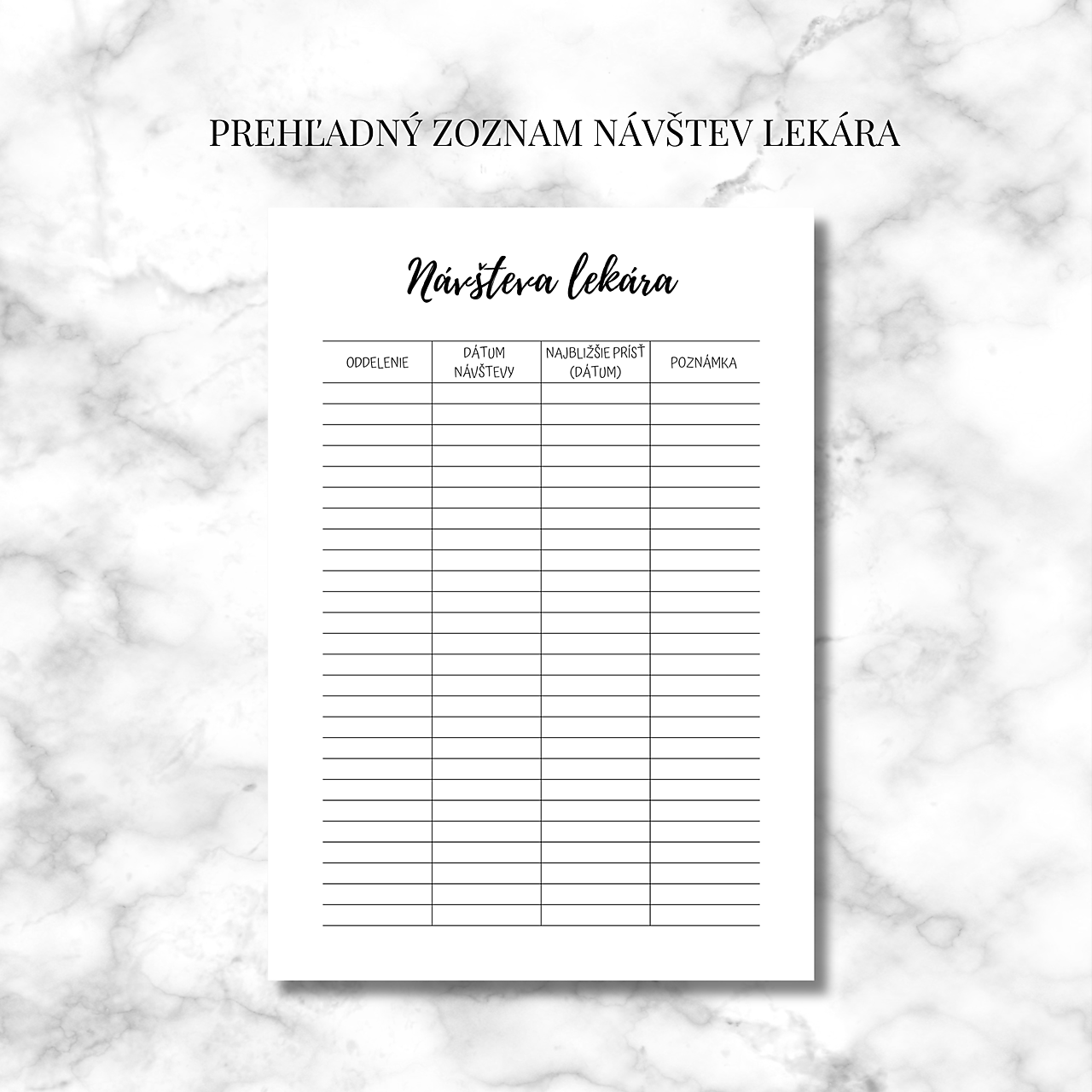 Záznamník návštevy lekára, zubára, detského lekára| PDF súbor na ...