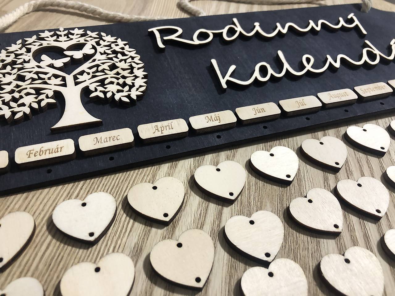 Rodinný kalendár Motýle a strom-čierny eben / LukkeGrav - SAShE.sk