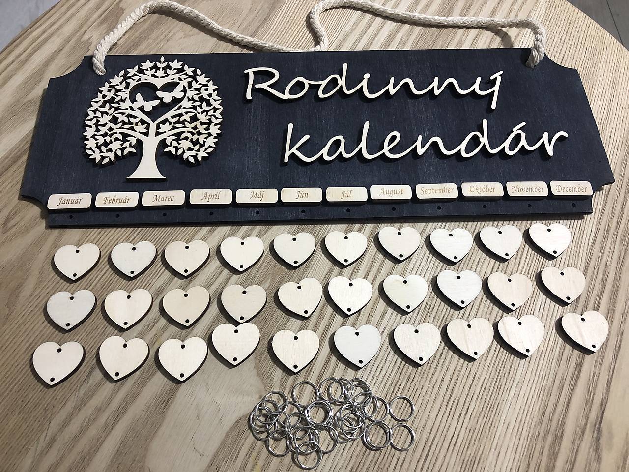 Rodinný kalendár Motýle a strom-čierny eben / LukkeGrav - SAShE.sk