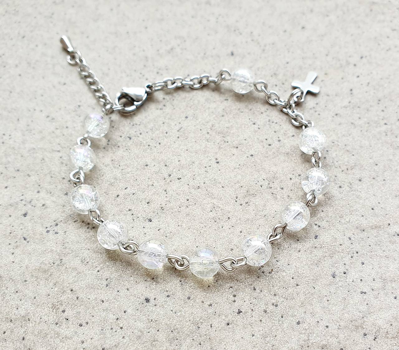 Ruženec na ruku aura krištáľ praskaný - CHIRURGICKÁ OCEĽ / MiraLove ...