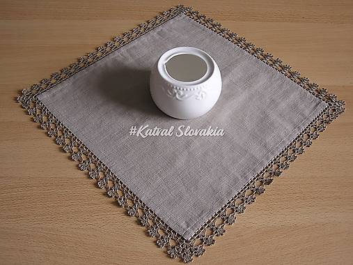 Béžové ľanové obrúsky Elegant *** (štvorec 37 cm x 37 cm) / katval ...