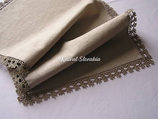 Béžové ľanové obrúsky Elegant *** (Obdľžník 37 cm x 66 cm) / katval ...