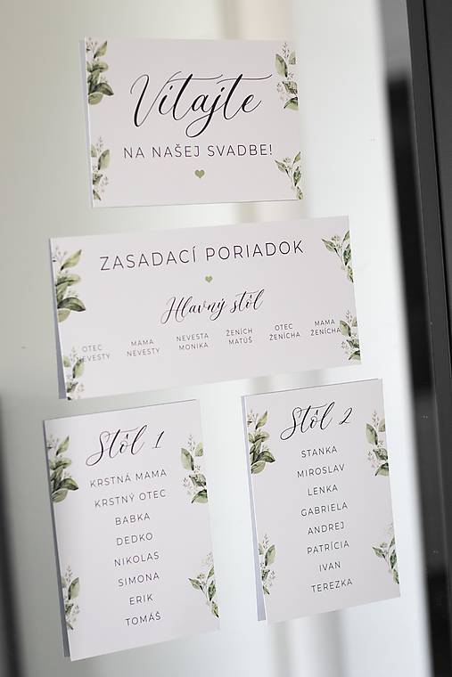 Zasadací poriadok Zelené vetvičky / svadobnagrafika - SAShE.sk