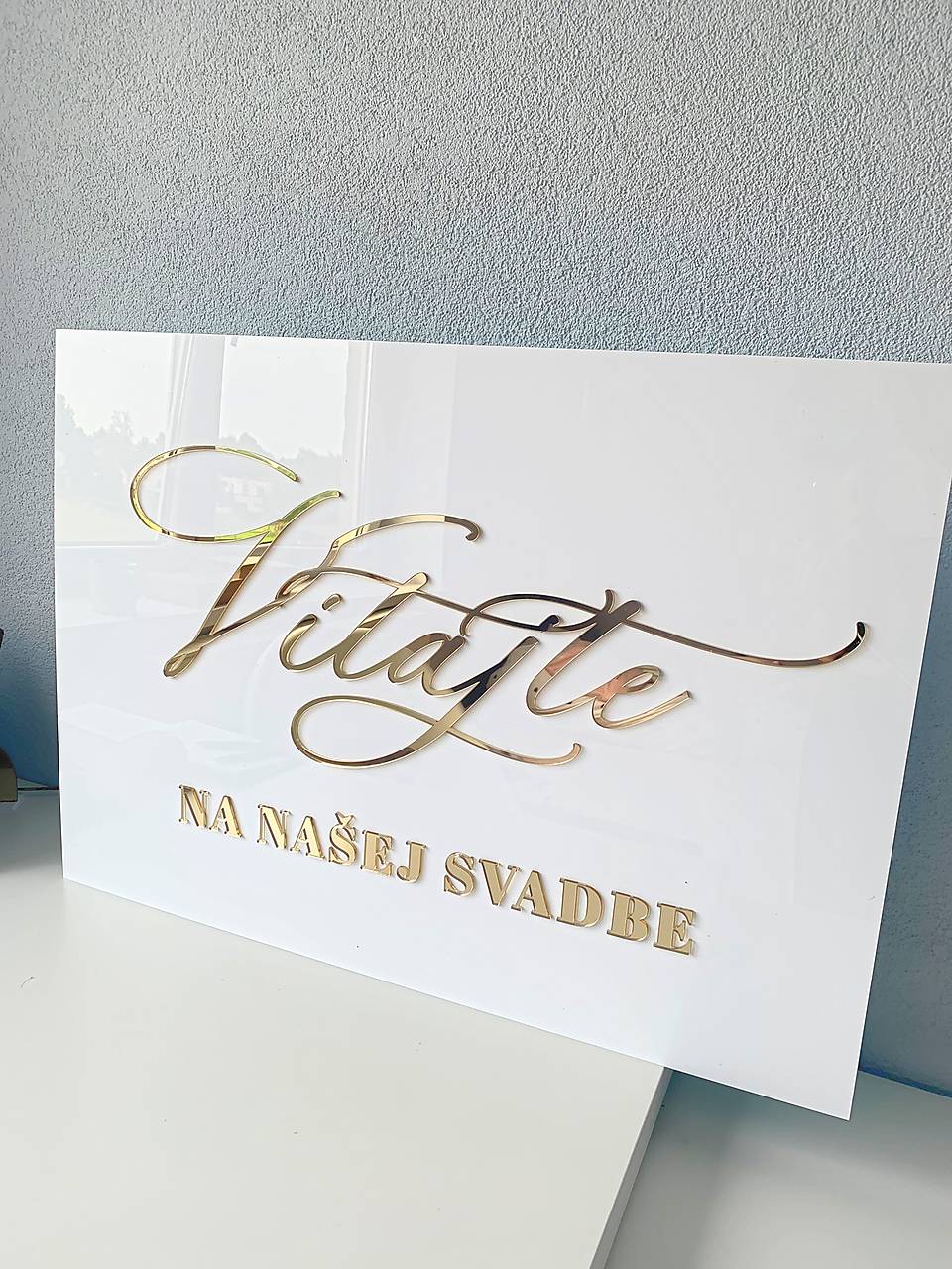 Vitajte - svadobná tabuľa 09 (Čierna - strieborná) / TamiSticker - SAShE.sk