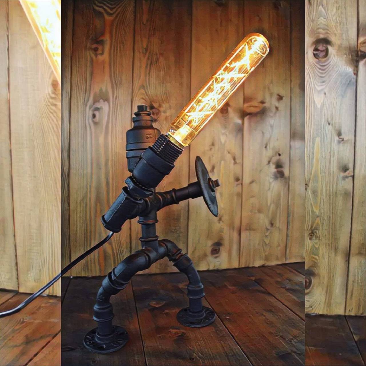 Kovová lampa Knight of light industrial loft / Custom_pipe - SAShE.sk