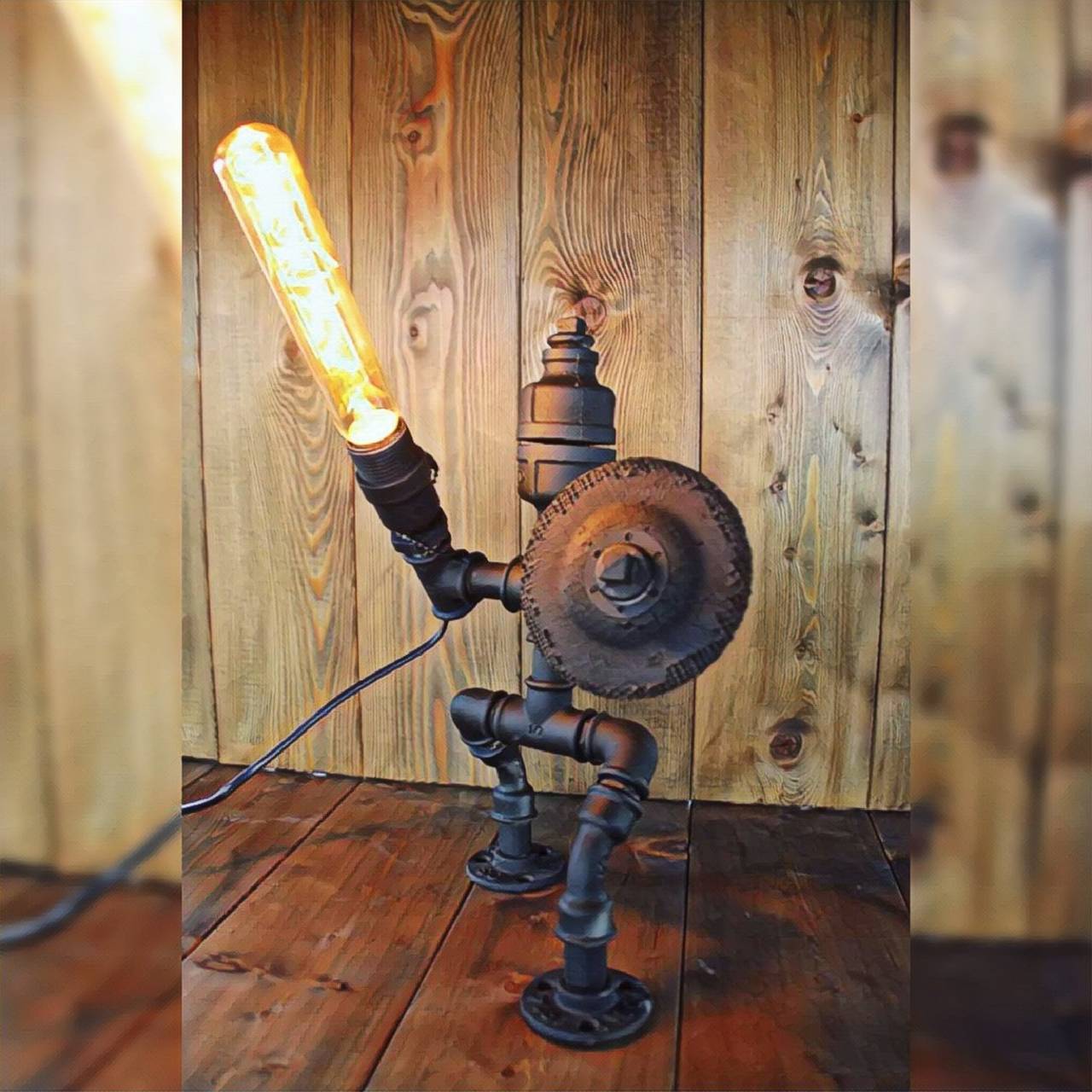 Kovová lampa Knight of light industrial loft / Custom_pipe - SAShE.sk
