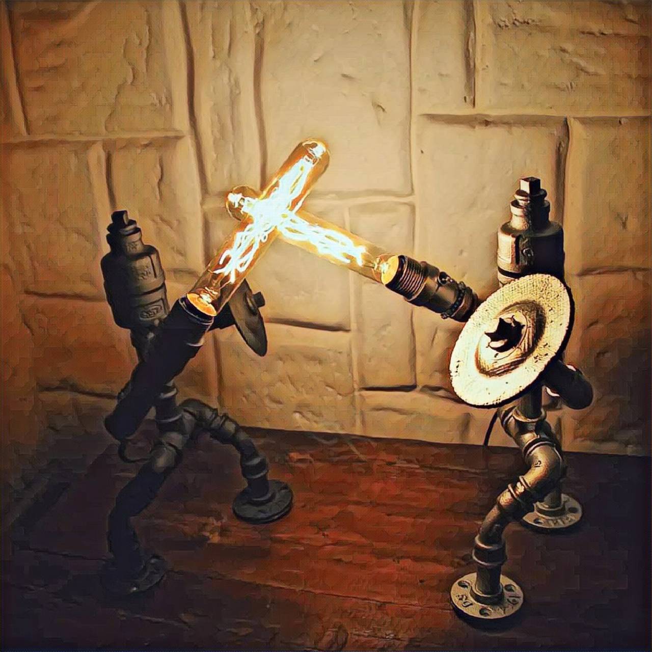 Kovová lampa Knight of light industrial loft / Custom_pipe - SAShE.sk