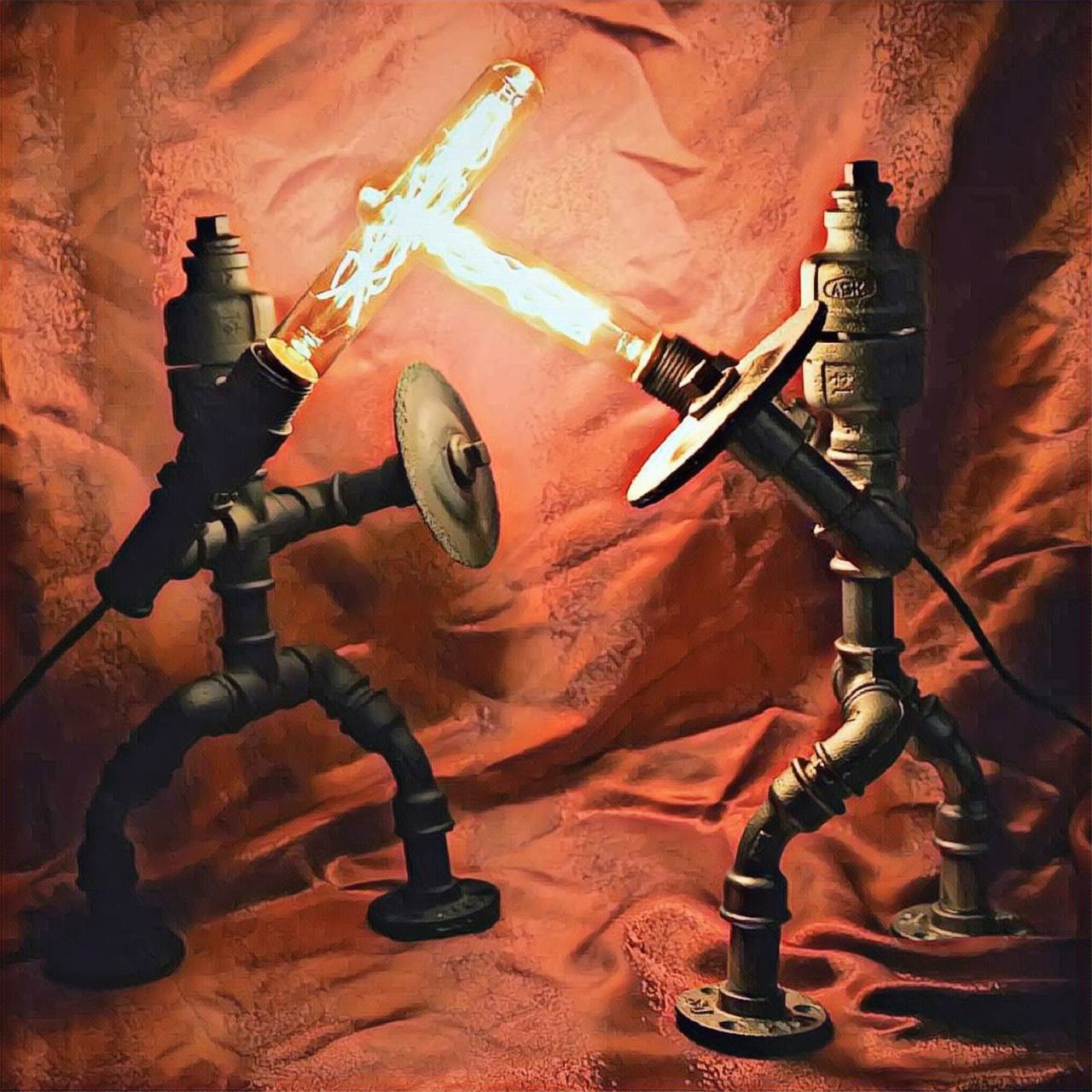 Kovová lampa Knight of light industrial loft / Custom_pipe - SAShE.sk