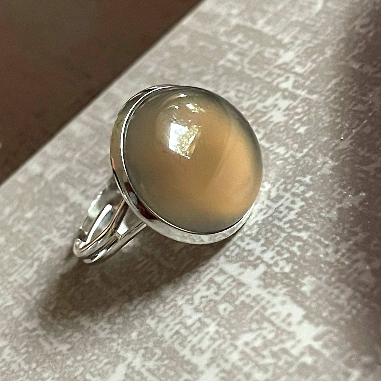 Grey Agate Ring/ Prsteň s achátom v striebornom prevedení / LaWande ...