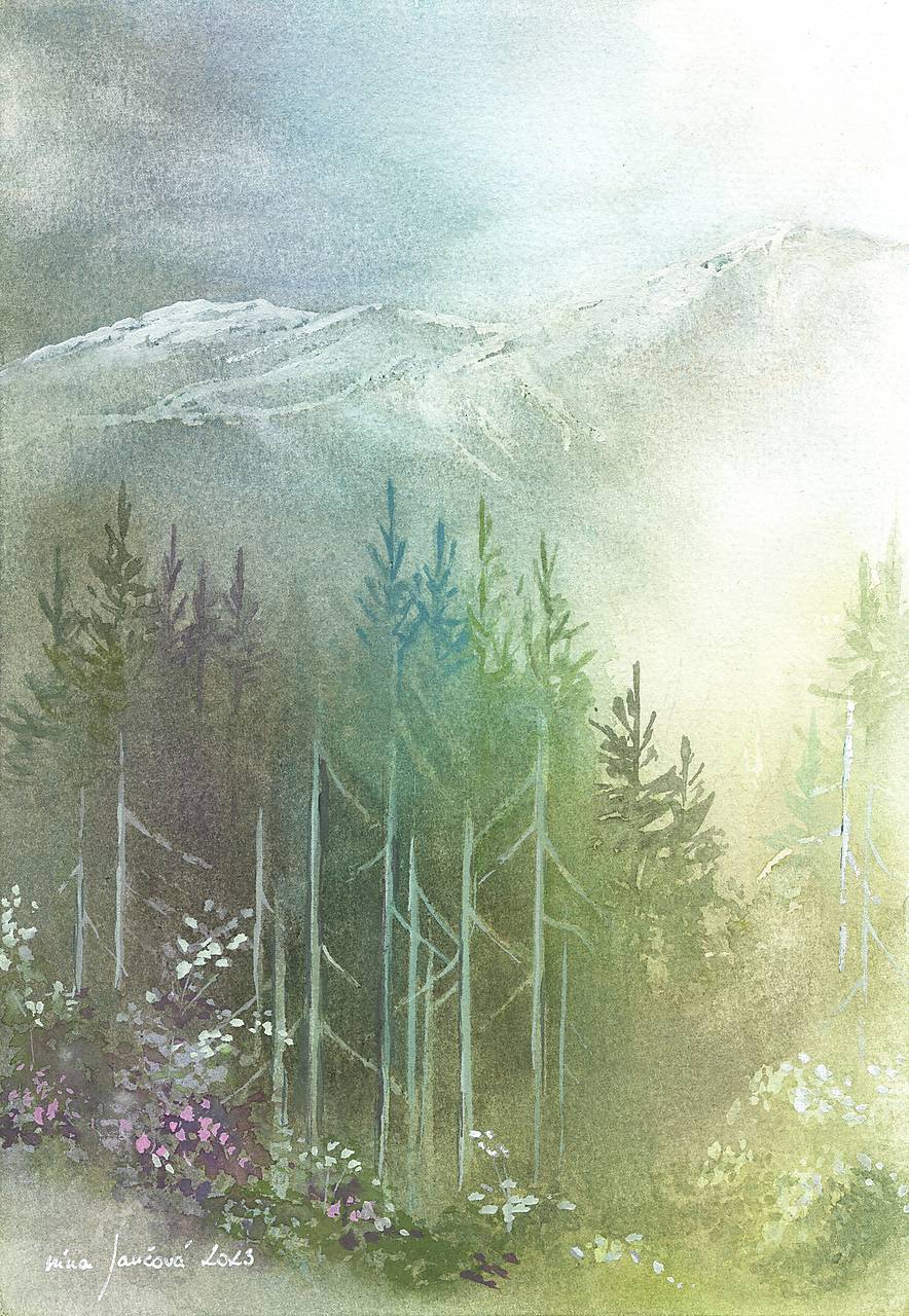 Kolekcia Oddych pri jazere - Art printy originálnych akvarelových ...