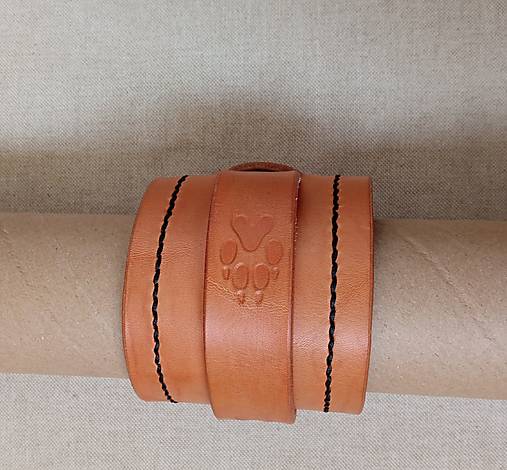 Kožený nátepník - stopa vlka / Mokos-Ali - SAShE.sk