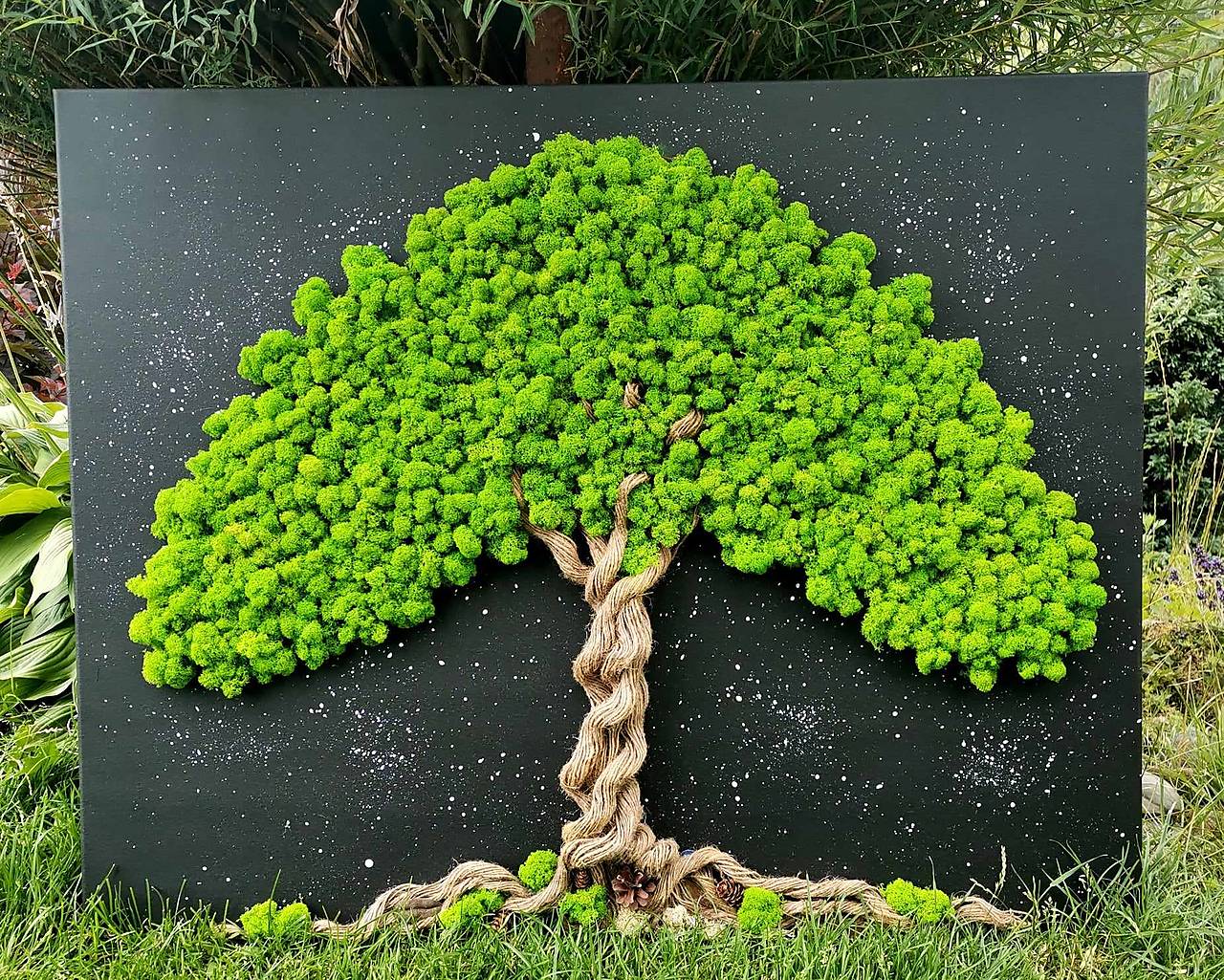 Machový obraz , strom 80x100 / MechShop - SAShE.sk