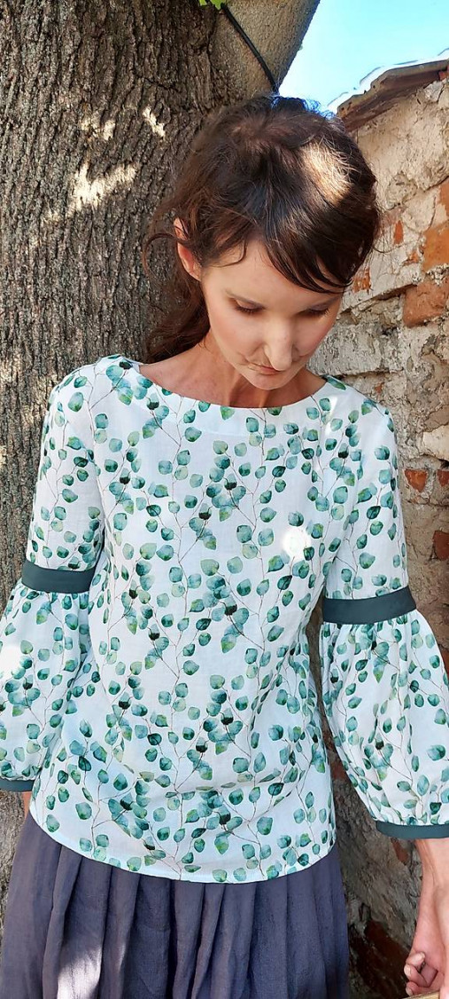 Mušelínová tunika Eukalyptus / Atelier_Klotho - SAShE.sk