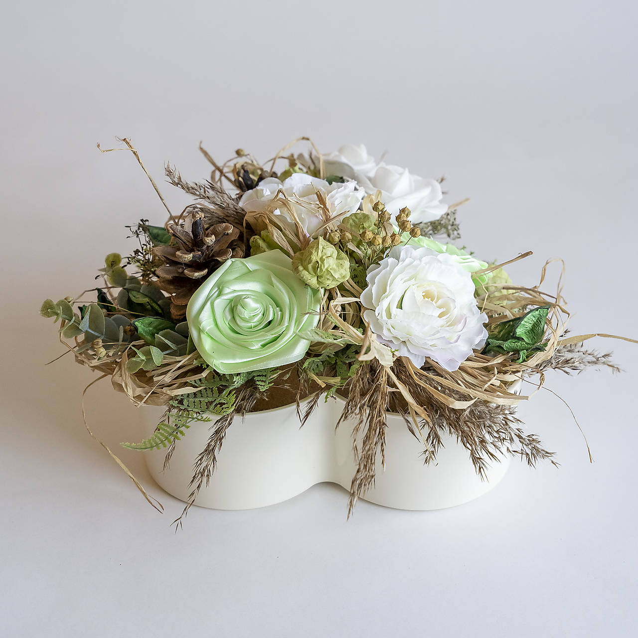 Aranžmán na hrob- srdiečko (Zelená) / pripravbyt - SAShE.sk