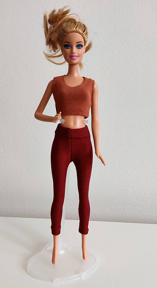 Set na jogu pre bábiku Barbie: legíny + crop top / Miniporium - SAShE.sk