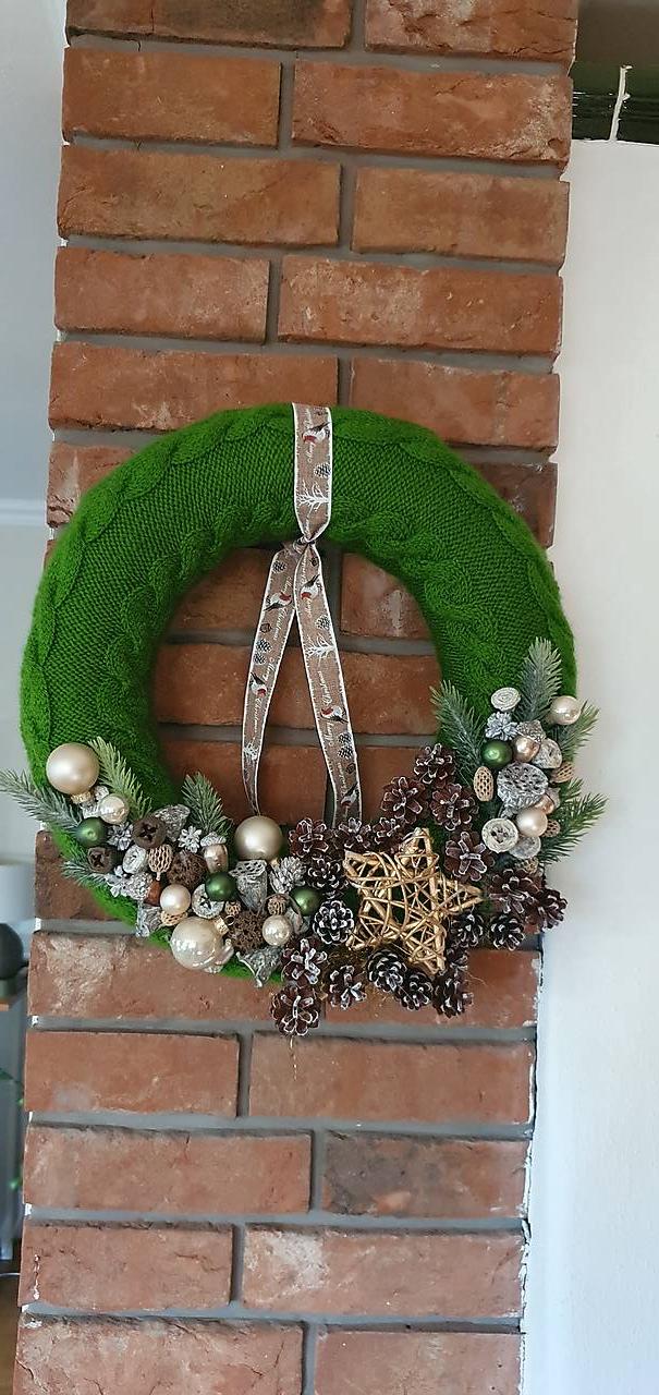 Vianočný veniec,, pletený, zelený,, / LADArt - SAShE.sk