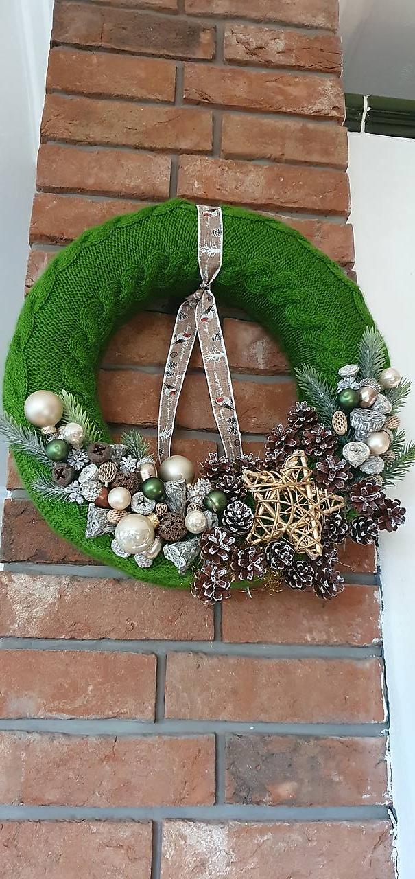 Vianočný veniec,, pletený, zelený,, / LADArt - SAShE.sk