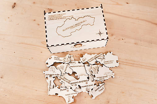 DREVENÉ PUZZLE v drevenej krabičke SLOVENSKO (VODNÉ PLOCHY ...