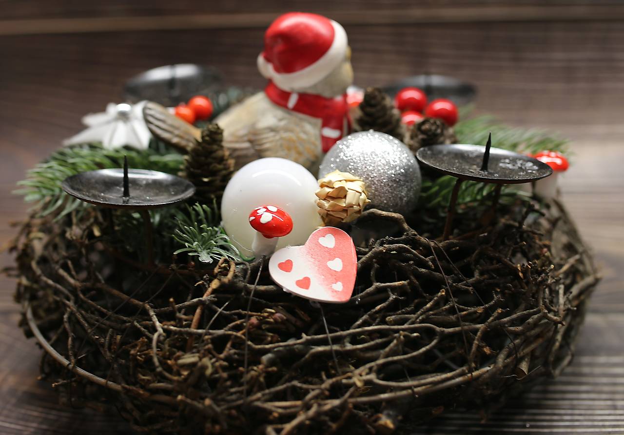 Adventný veniec- s vrabčekom / emily08 - SAShE.sk