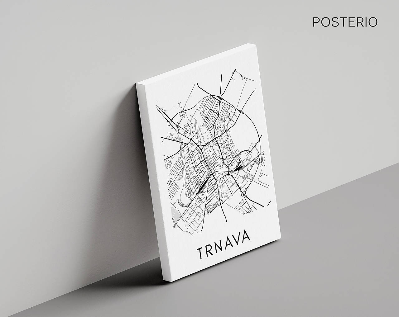 Mapa mesta TRNAVA - moderný minimalistický plagát / POSTERIO - SAShE.sk