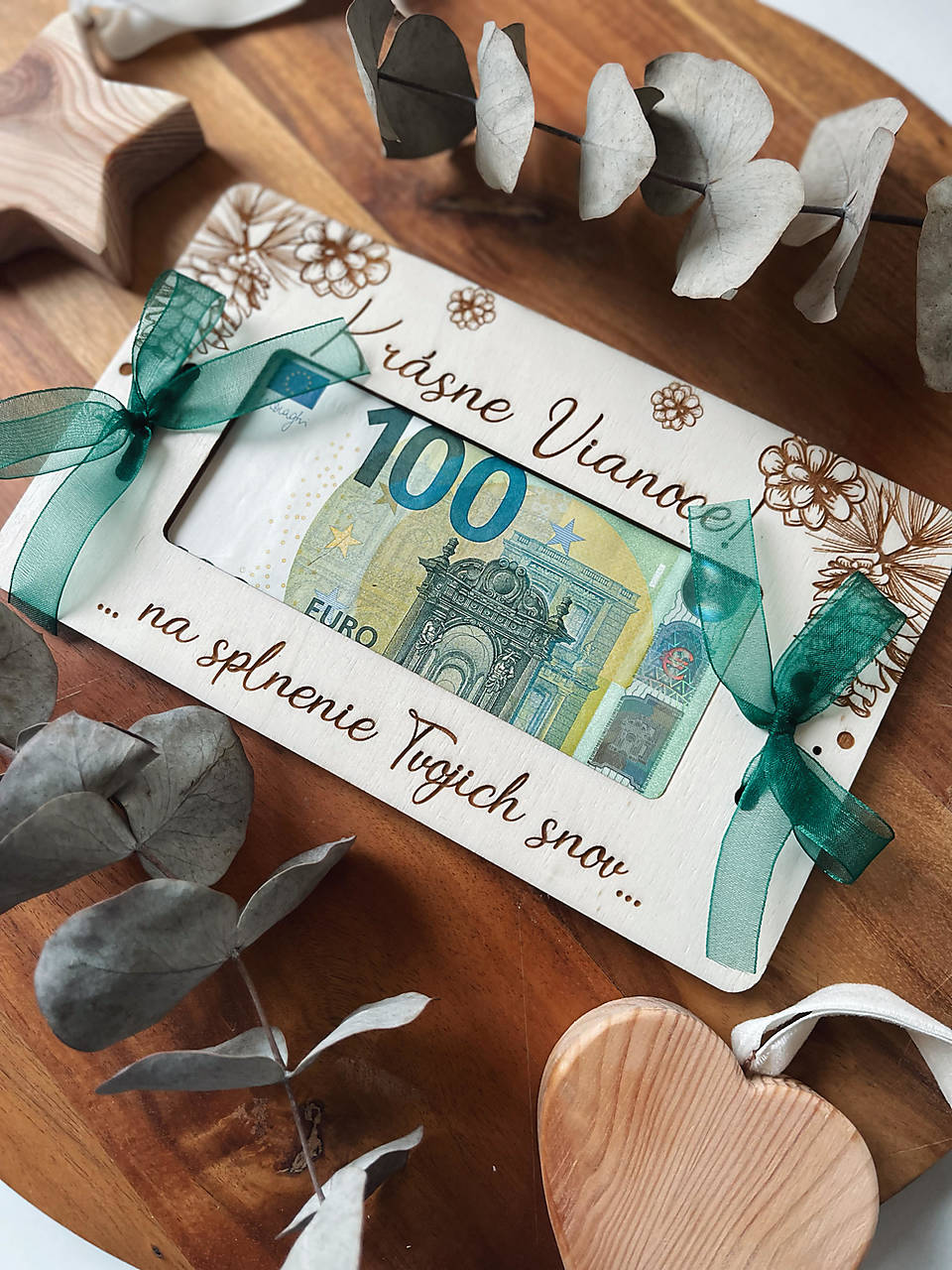 Drevená obálka na peniaze - krásne Vianoce / NoiArt - SAShE.sk