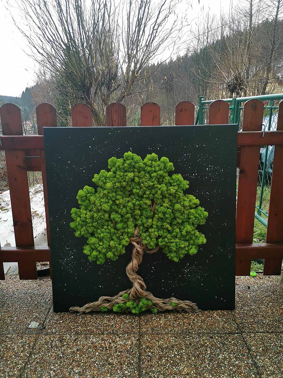 Machový obraz, strom života, 80x80 / MechShop - SAShE.sk