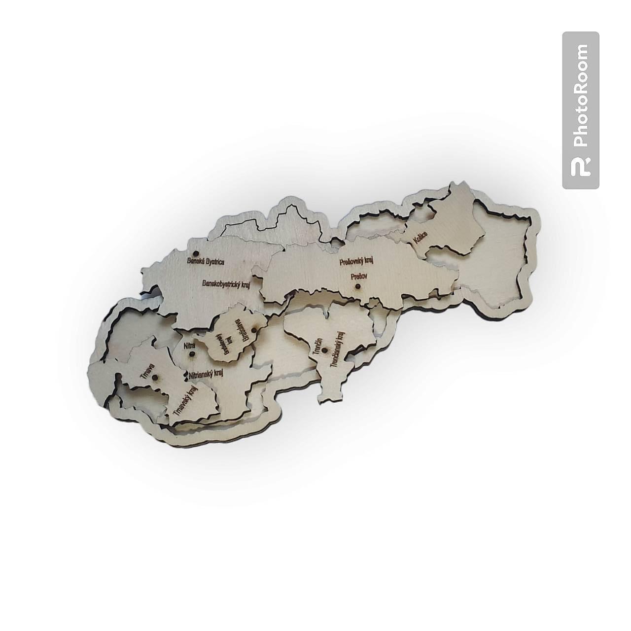 Puzzle mapa Slovenska - kraje / Erwood - SAShE.sk