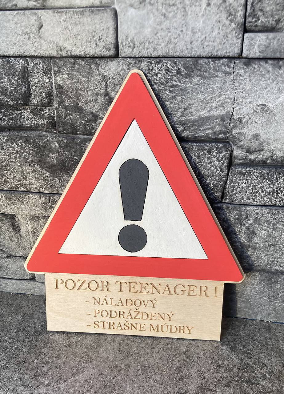 Pozor Teenager - Menovka na dvere / MD.decor - SAShE.sk