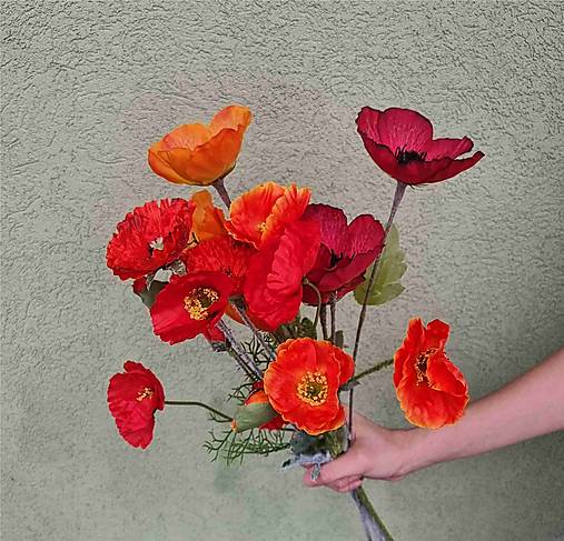 Kytica z vlčích makov - dekorácia / heder - SAShE.sk