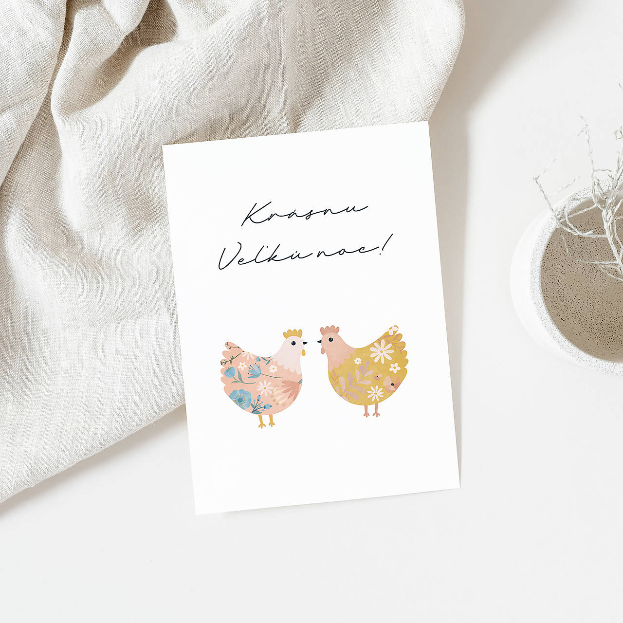 Veľkonočná pohľadnica Sliepočky - Krásnu Veľkú noc! / GrayflowerStudio ...