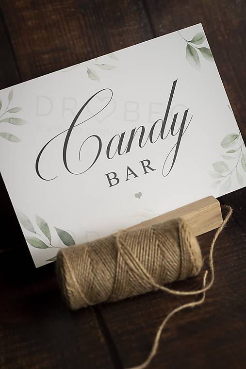 Candy bar - informačná kartička VETVIČKY / svadobnagrafika - SAShE.sk