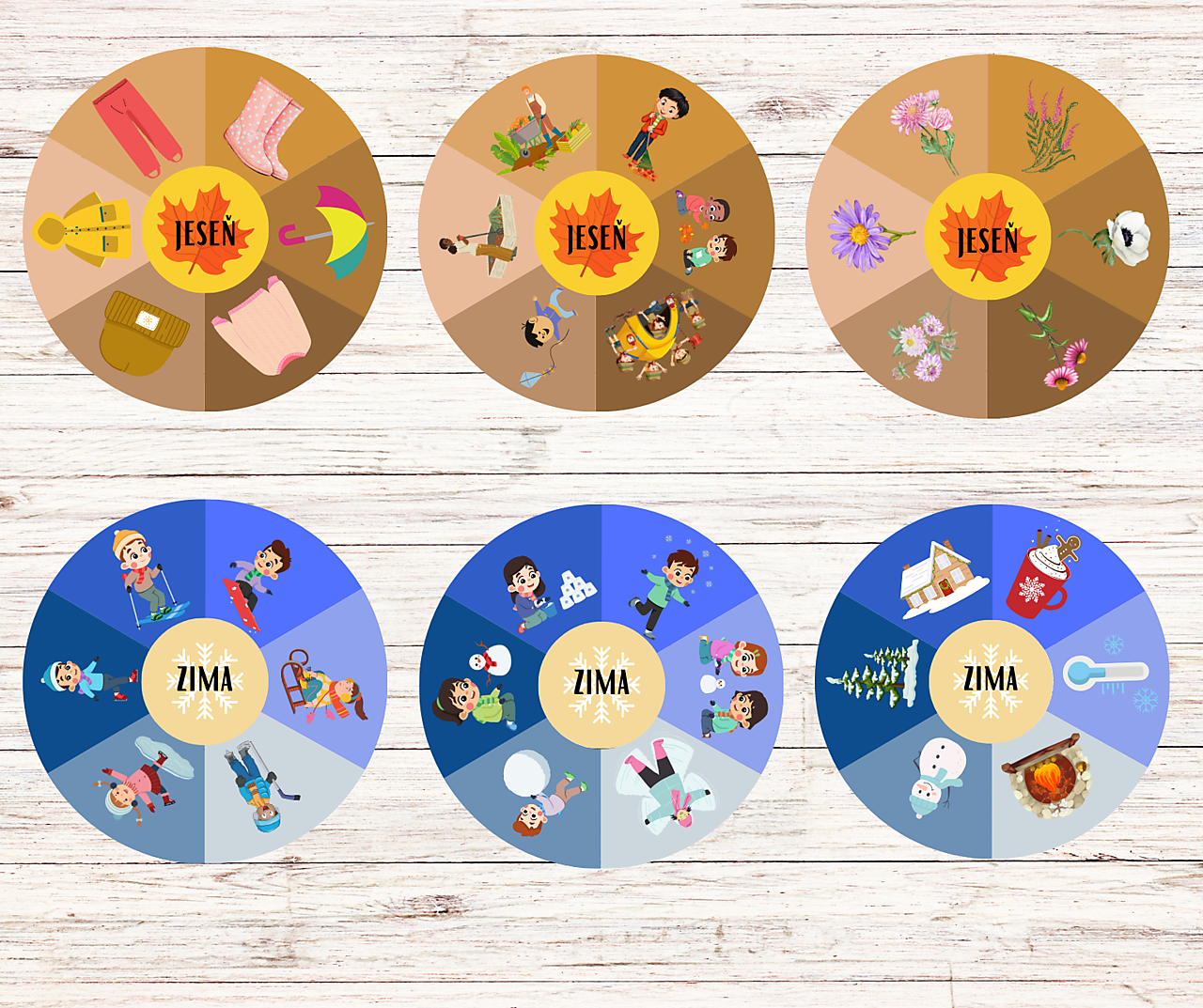 Ročné obdobia - priraďovanie (súbor PDF - digitálny produkt) / Librissa ...