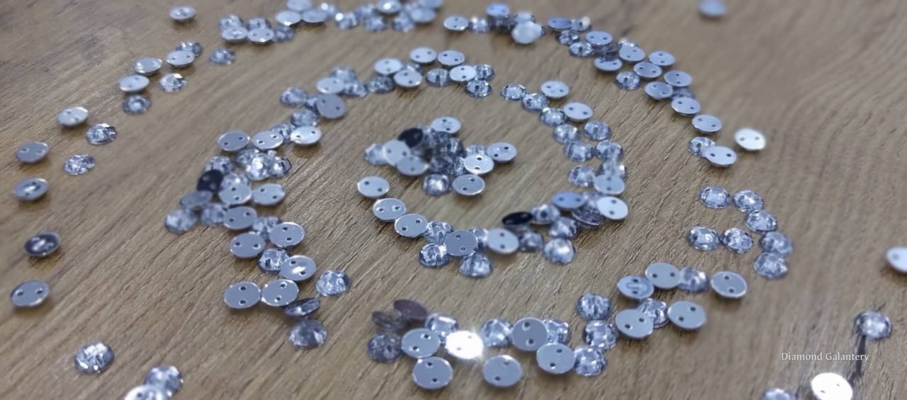Ozdobné kamienky našívacie 6 mm - Crystal / diamond_galantery - SAShE.sk